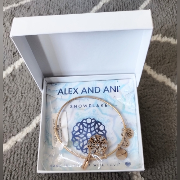 Alex and Ani | Jewelry | Nwt Alex And Ani Crystal Snowflake Golden ...